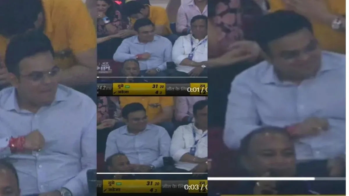 CSK हरताना पाहून जय शाहने स्टेडियममध्ये बसून केले अश्लील हावभाव, VIDEO ...